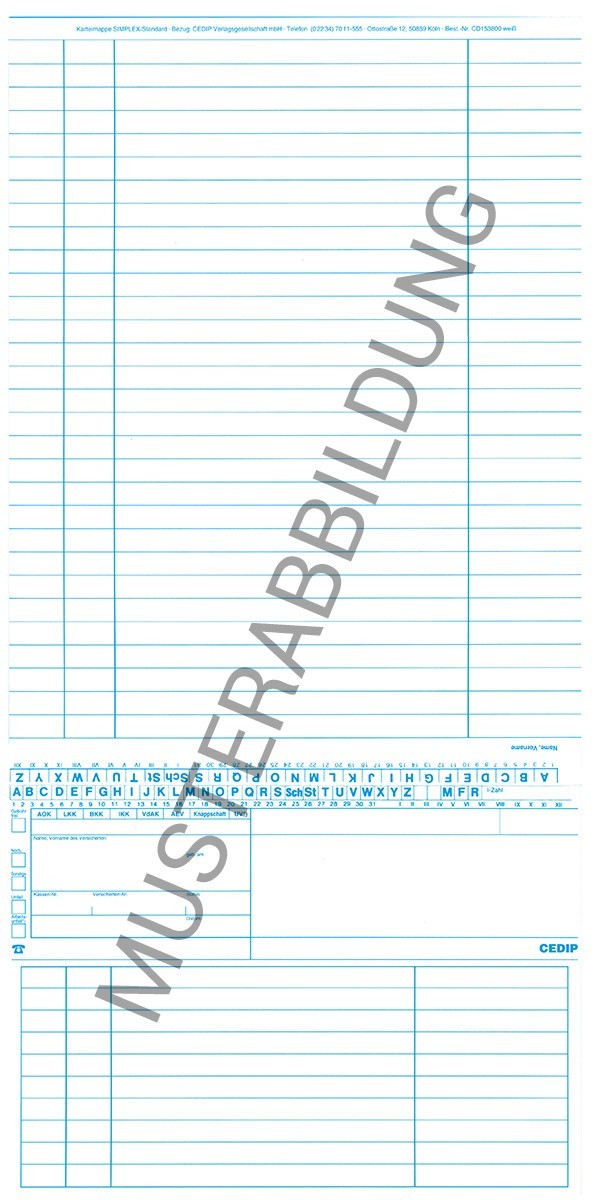 SIMPLEX Karteikarte Standard Allgemein I Ärzteverlag-Shop